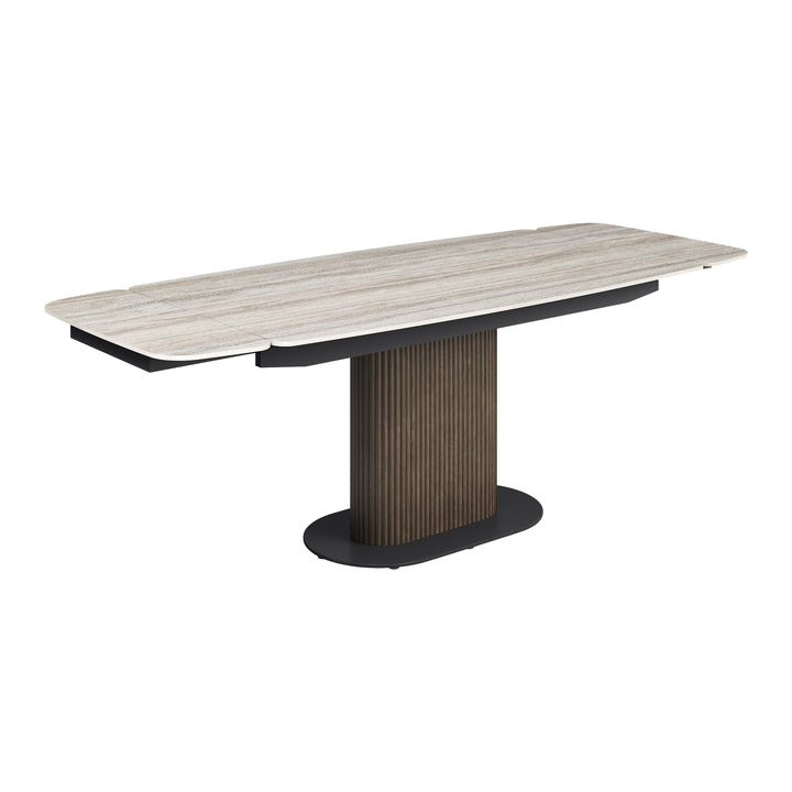 Modena 160-220cm Ivory Grey Travertine Extending Dining Table – Torelli ...