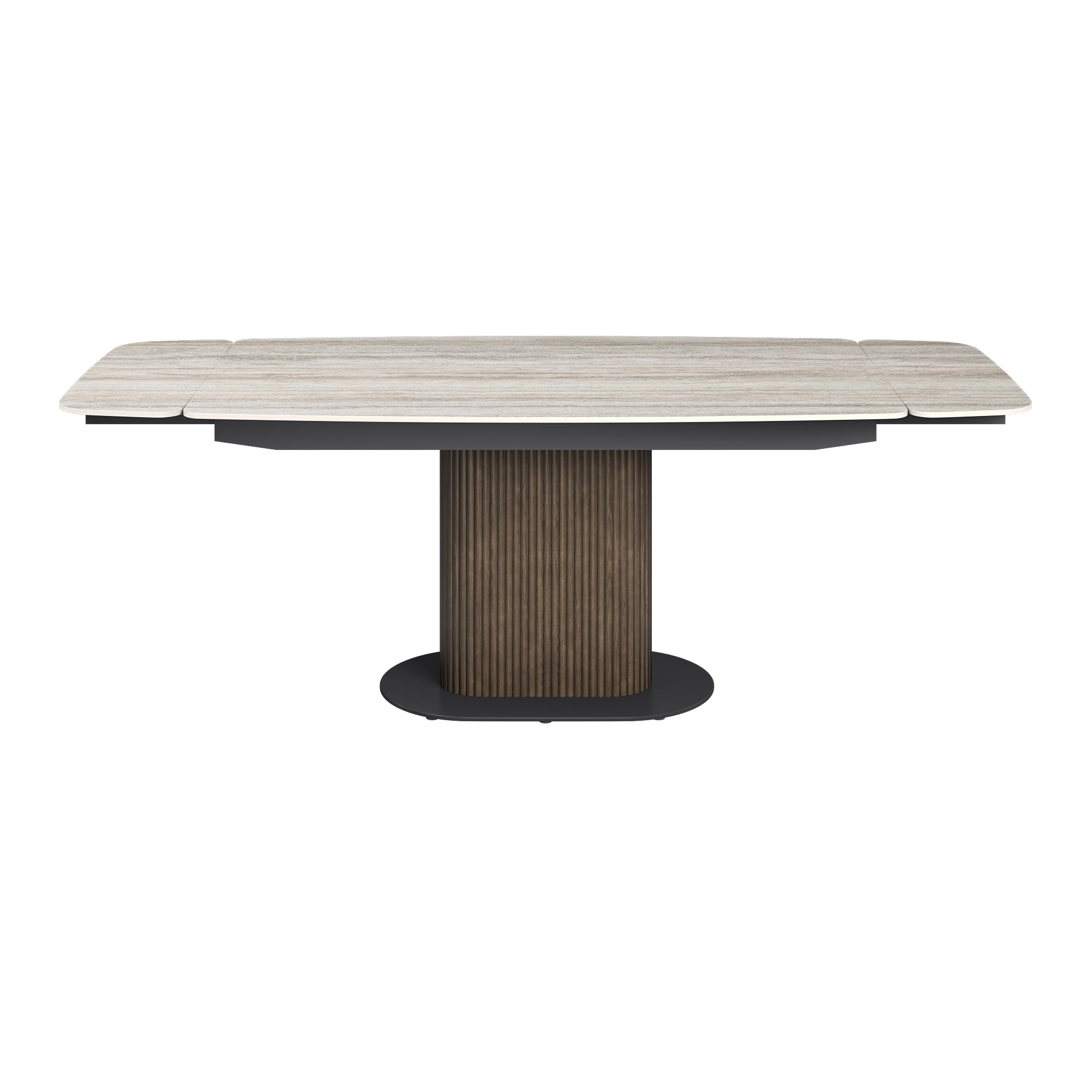 Modena 160-220cm Ivory Grey Travertine Extending Dining Table – Torelli ...