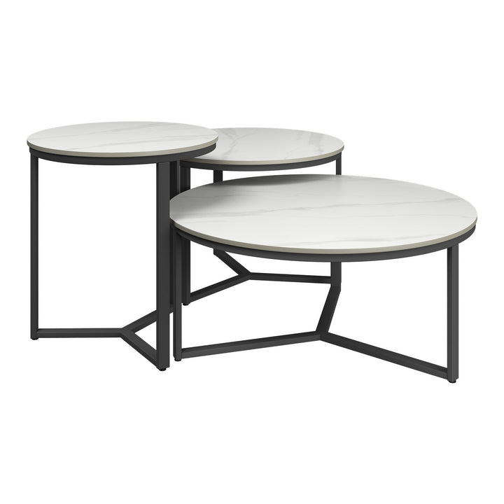 Roma 3pc White Ceramic Coffee Table Set – Torelli Furniture Roma 3pc White Ceramic Coffee Table Set – Torelli Furniture