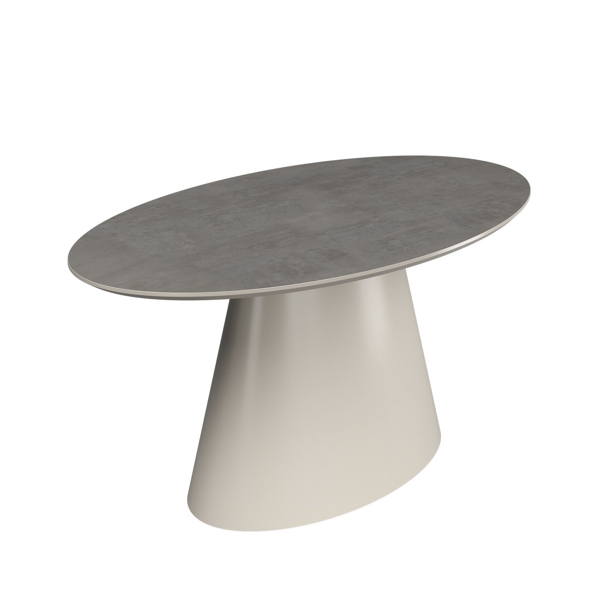 Simoni 160cm Oval Light Grey Melamine Dining Table – Torelli Furniture