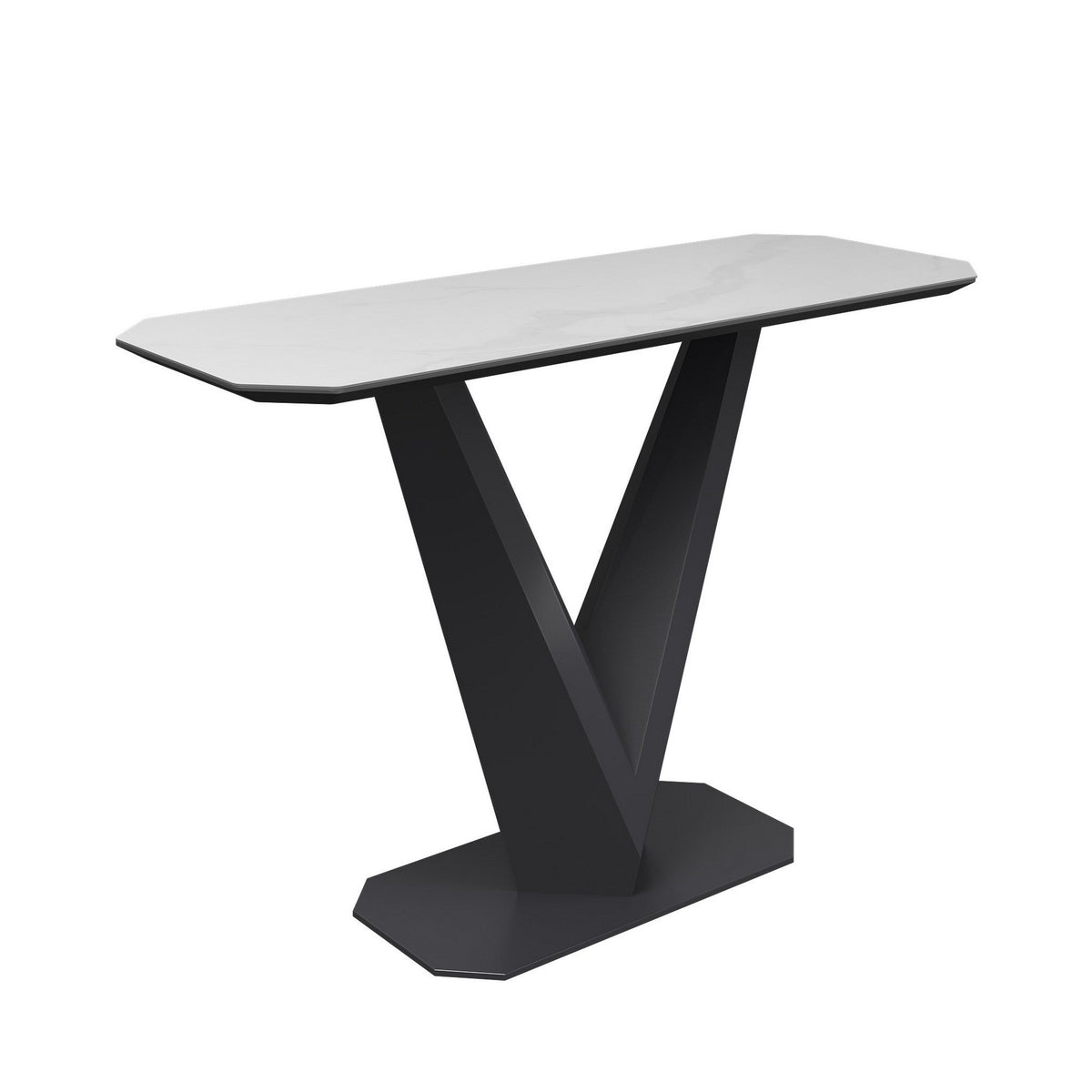 Vizarri Matte White Ceramic Console Table – Torelli Furniture