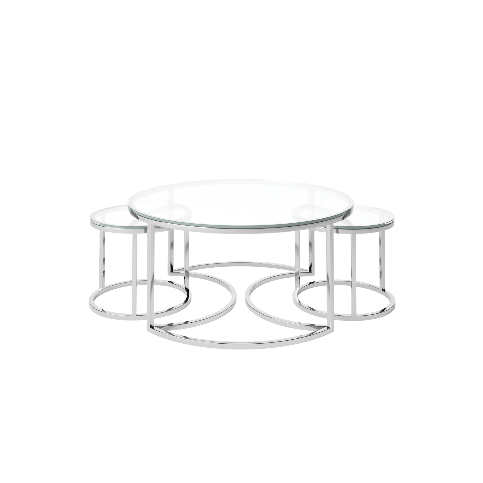 Orlando Clear Glass Coffee Table Set – Torelli Furniture