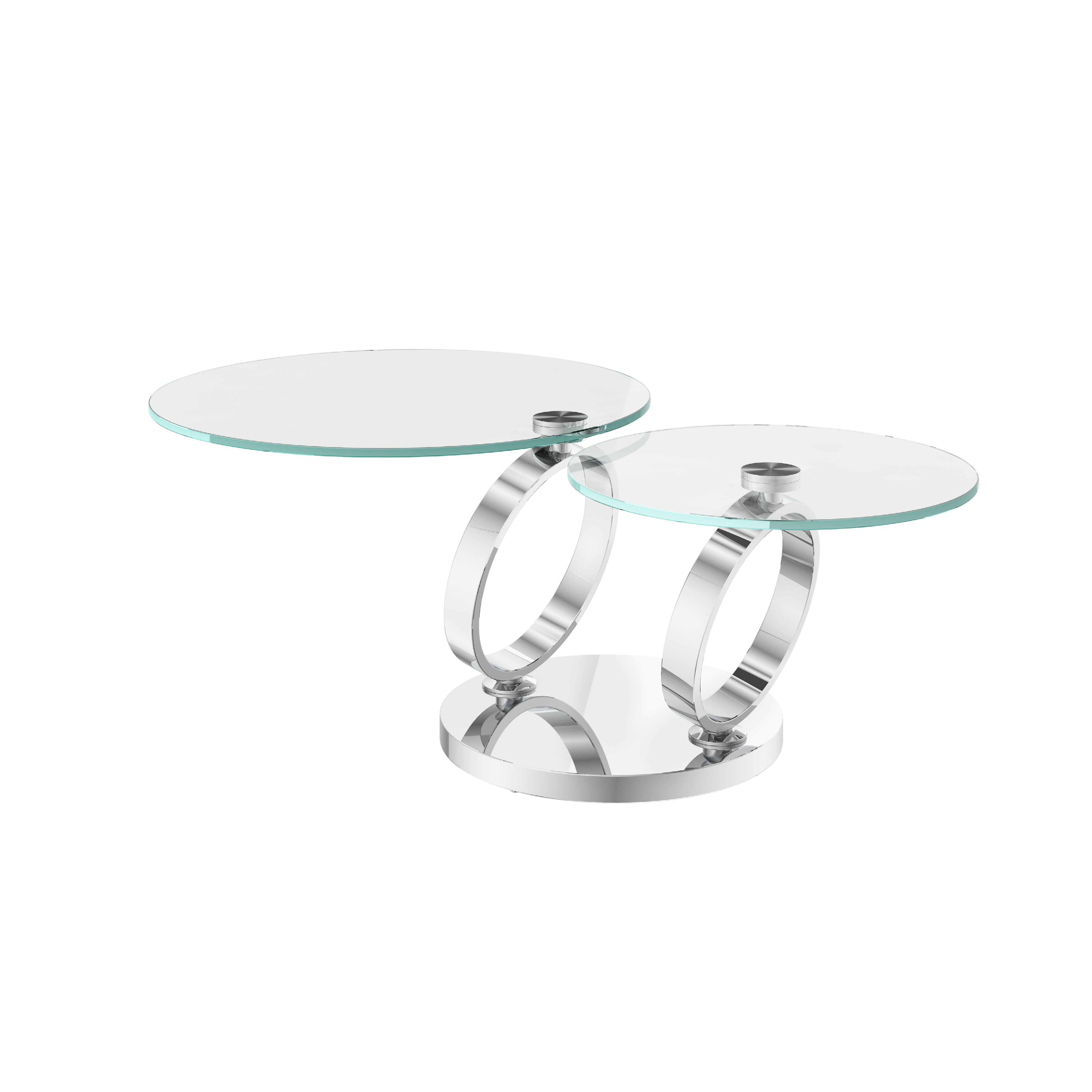 Olympia Clear Glass Swivel Extending Coffee Table – Torelli Furniture